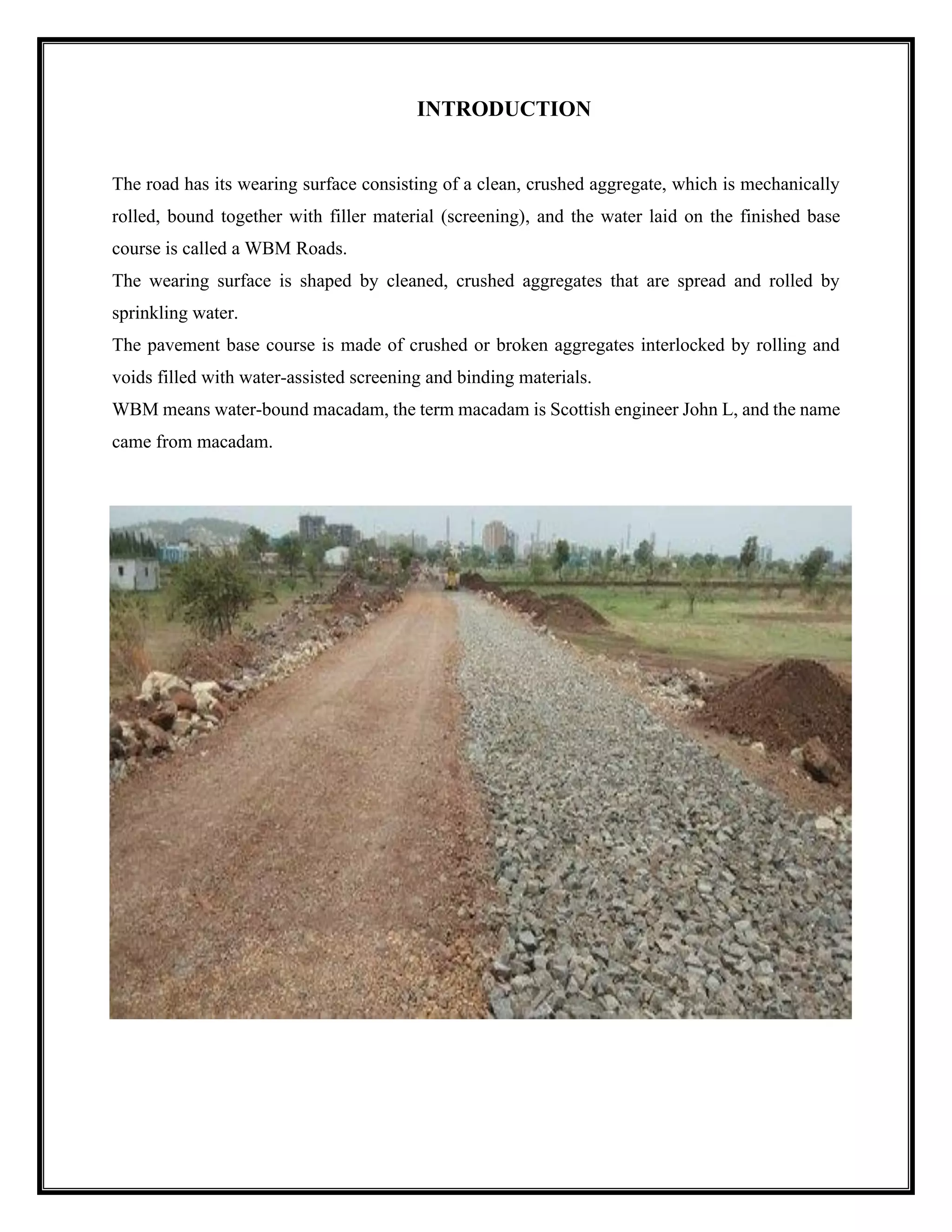 ESTIMATE THE CONSTRUCTION PROCEDURE OF WATER-BOUND MACADAM ROAD | PDF