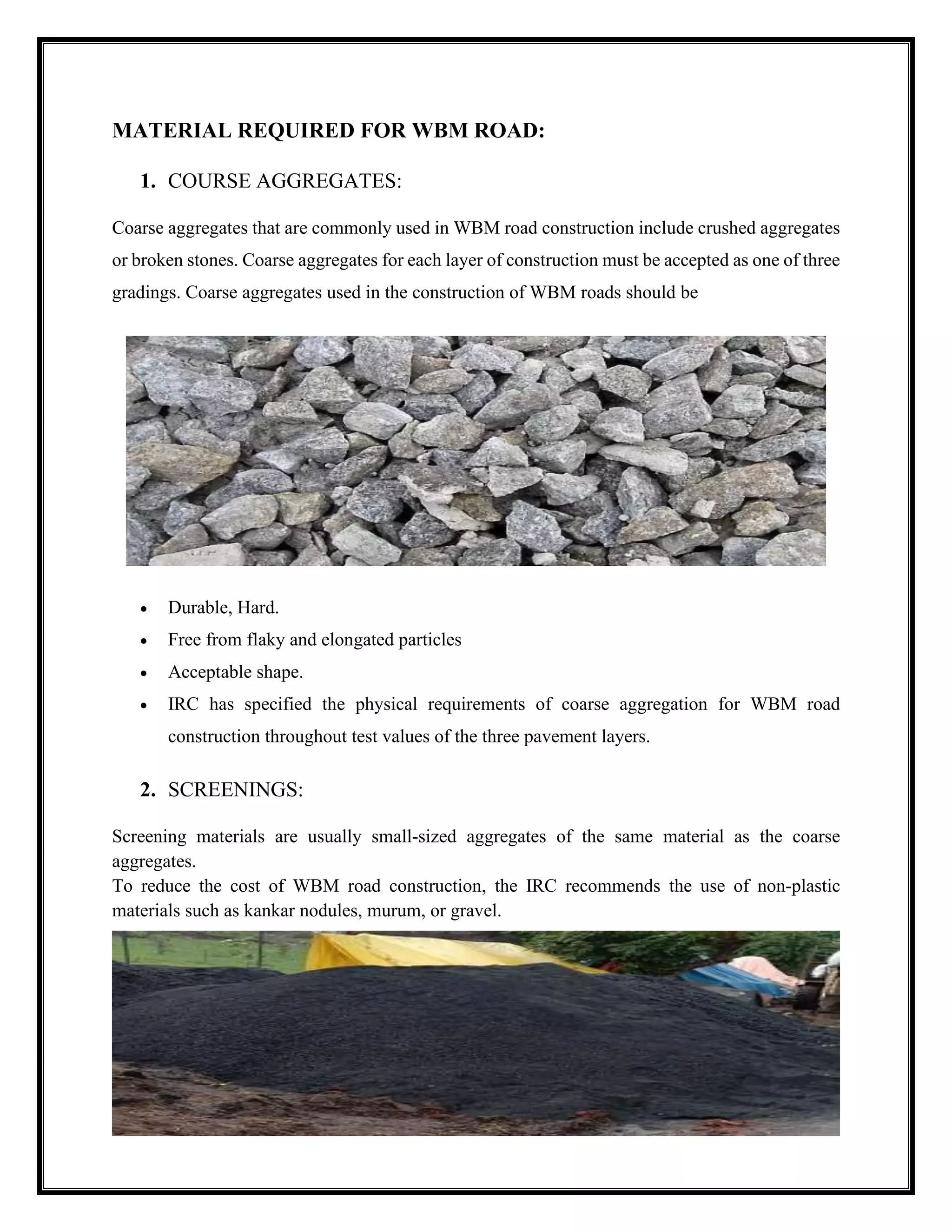 ESTIMATE THE CONSTRUCTION PROCEDURE OF WATER-BOUND MACADAM ROAD | PDF ...