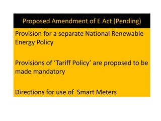 Electricity Act 2003 and its proposed amendments | PPTX