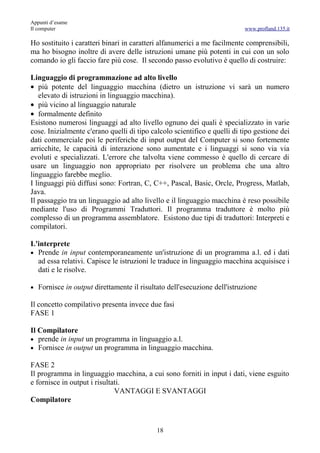 Elaborazione automatica dei dati: computer e matlab | PDF