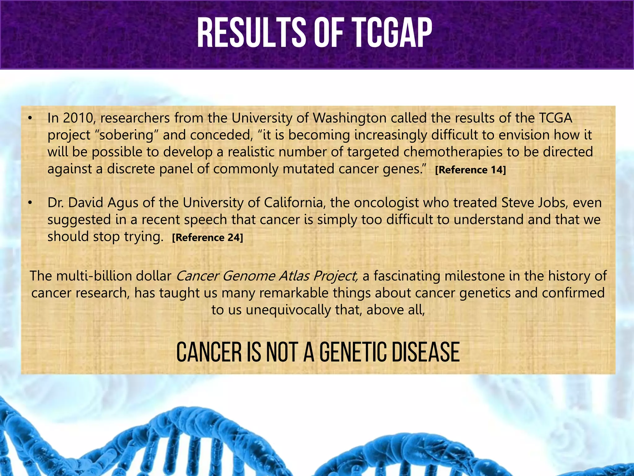 Is Cancer a Genetic Disease? | The Cancer Genome Atlas Project Results ...