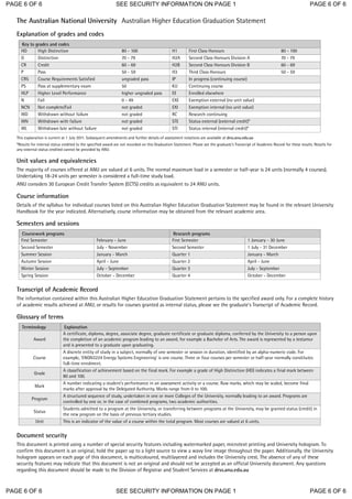 Graduation Certificate ANU | PDF