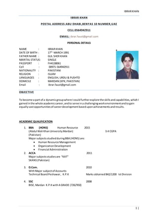 Ibrar Khan _CV-2nd draft %281%29 | DOCX | Human Resources | Business