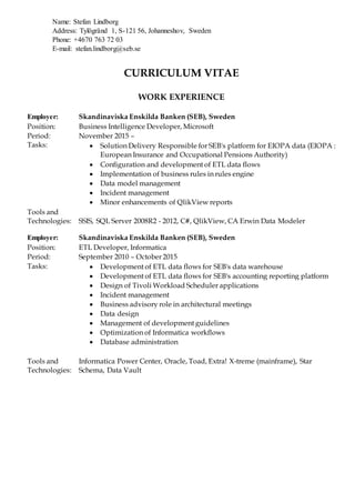 CV Stefan Lindborg | DOCX