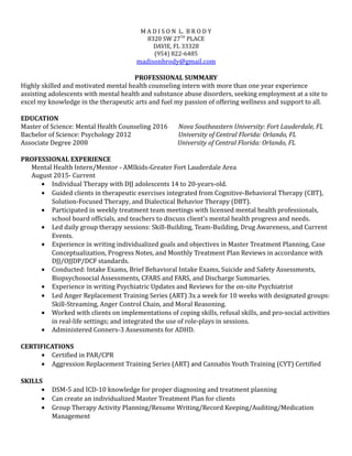 Madison Brody Resume | DOC
