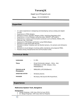 Yuvaraj.K Resume | PDF | Computing | Technology & Computing