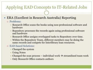 EAD and Its Implications in an M.ICT Graduate's Early Career | PPTX