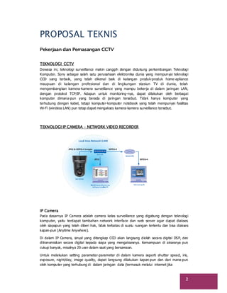 PROPOSAL Perkenalan IP Camera Video Monitoring 2 | PDF