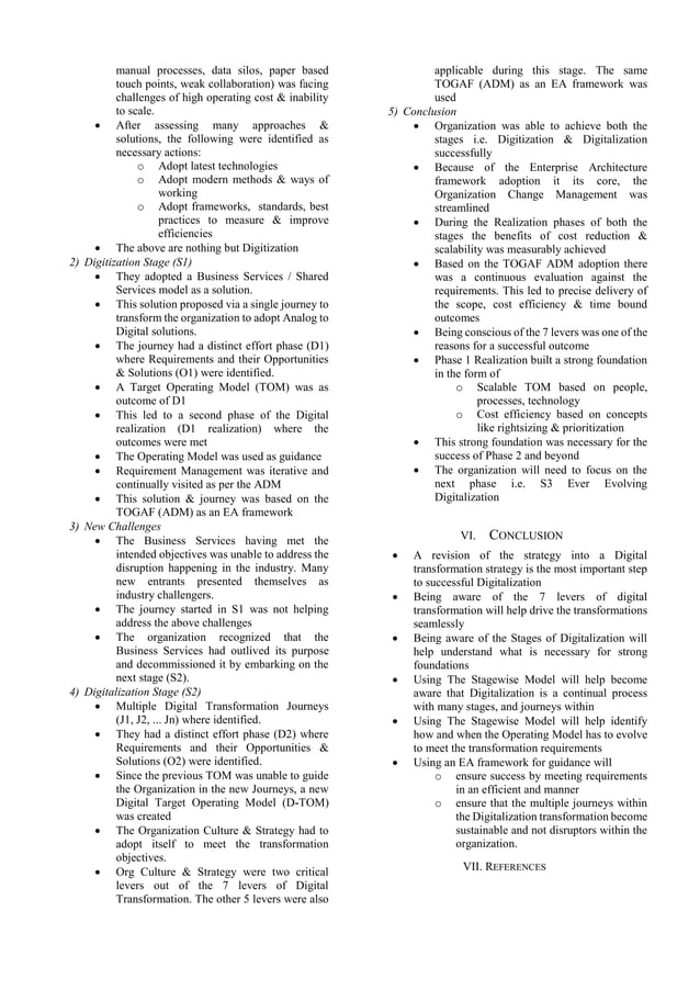 Enterprise Architecture And Digitalization Pragmatic Stage Wise
