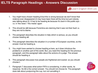 Reading lesson 4 matching paragraph headings 2 | PPT