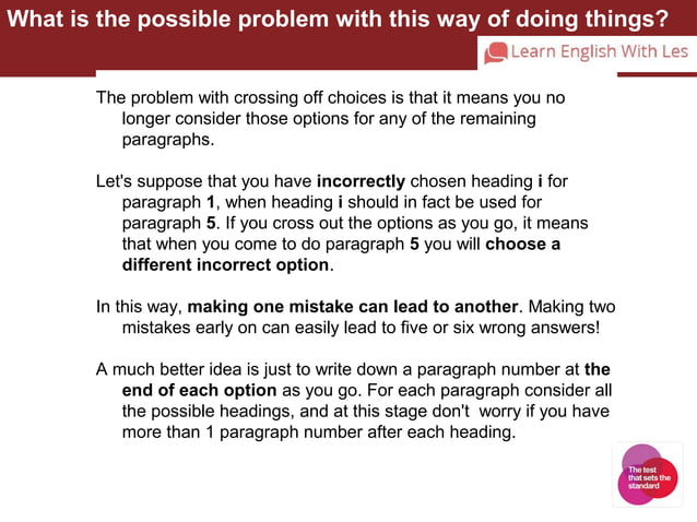 Reading lesson 4 matching paragraph headings 2 | PPT