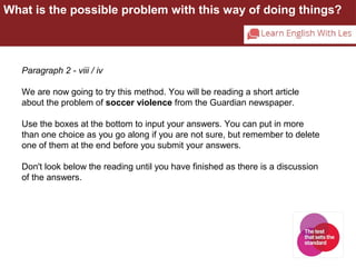 Reading lesson 4 matching paragraph headings 2 | PPT