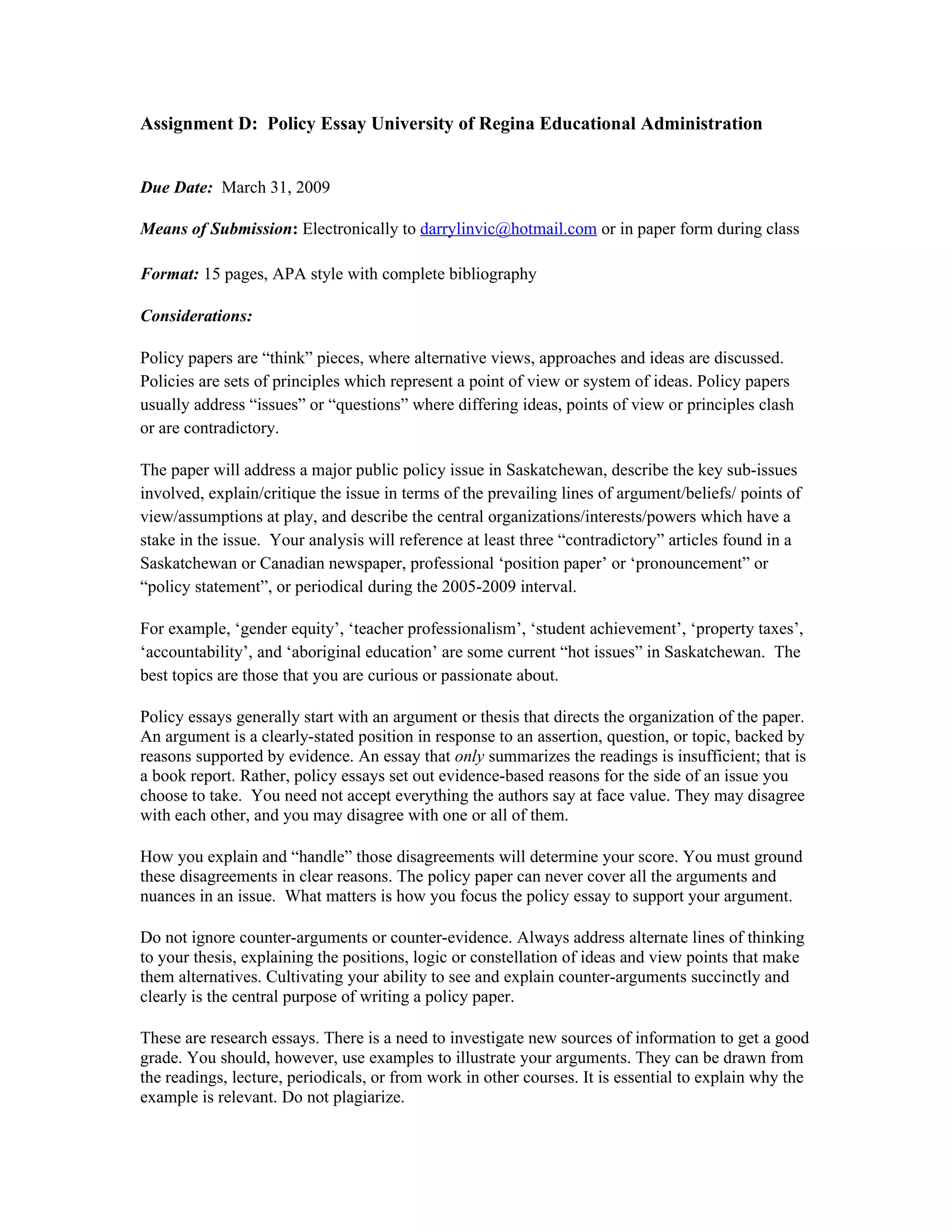 Eadm Assignment D | DOC