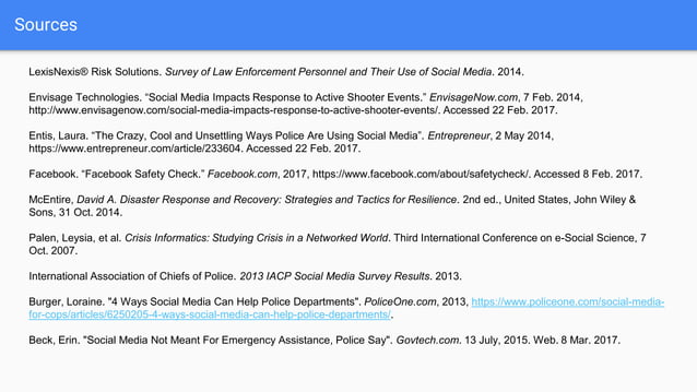 Law Enforcement & Social Media: Enhancing Response, Communication, and ...