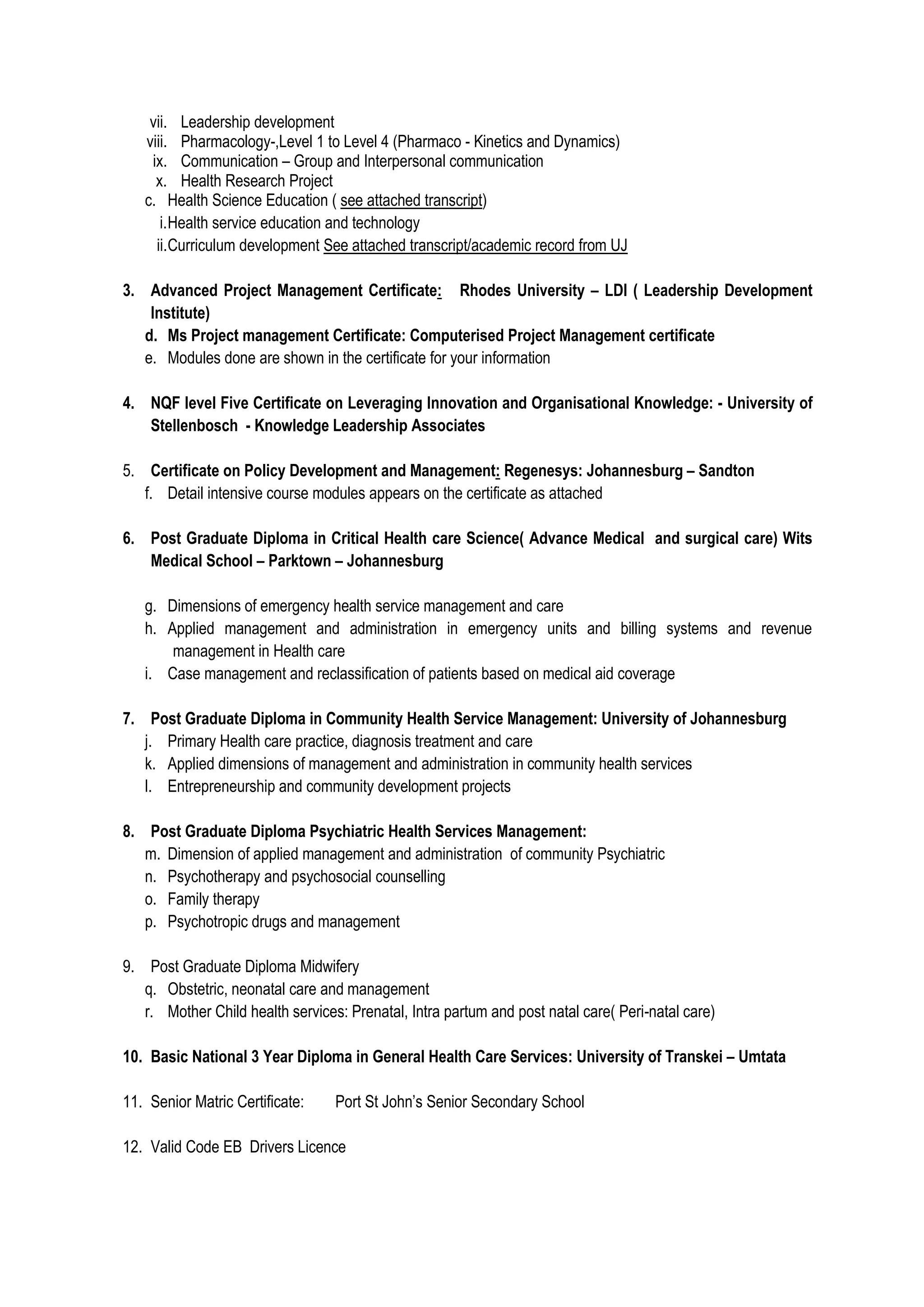 Mr Ntlube CV OR Resume | PDF