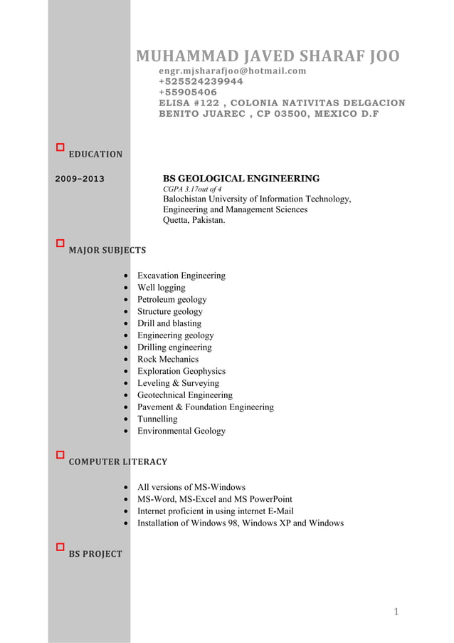muhammad resume | DOC