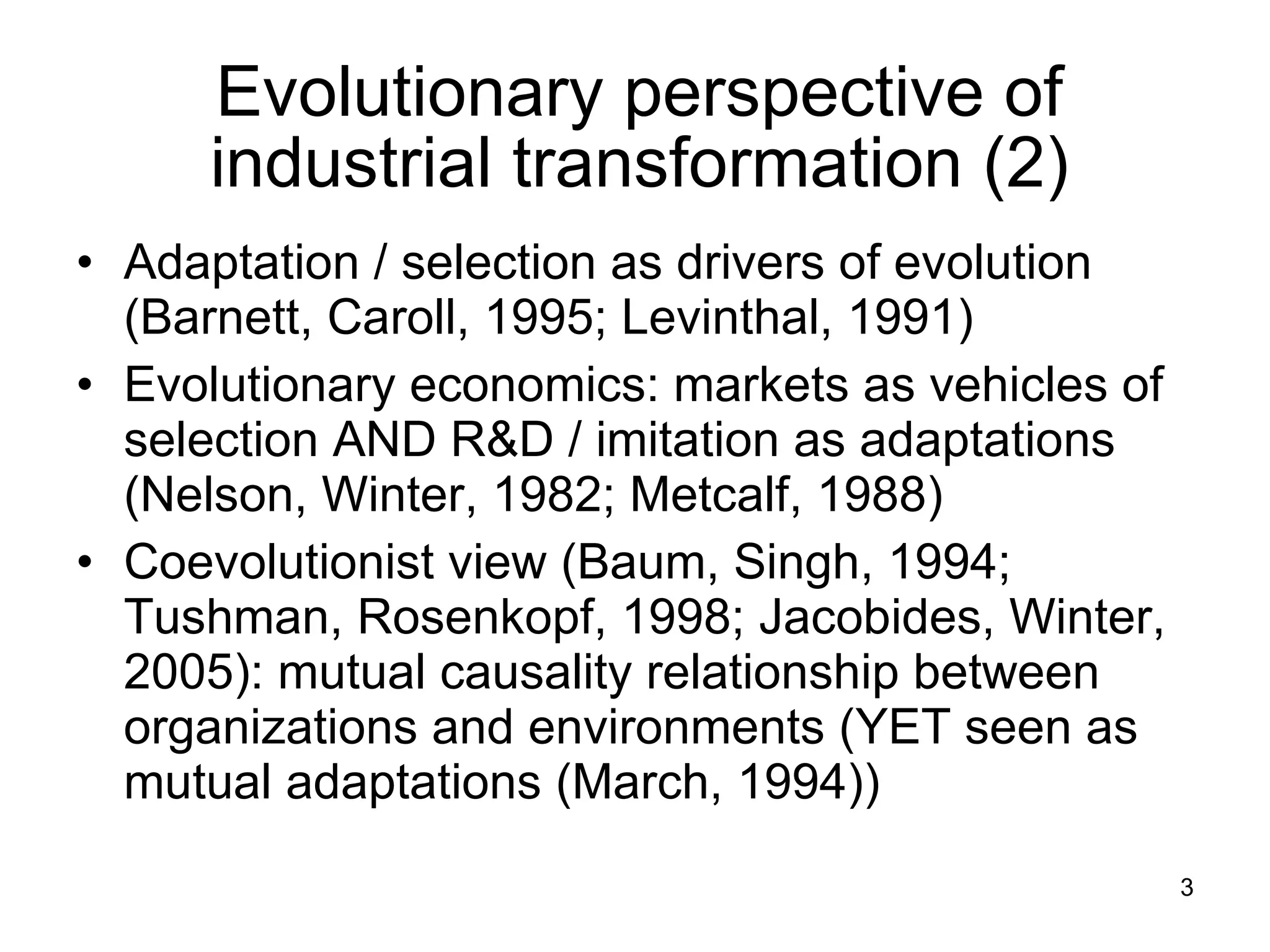 Niche construction for the evolution of industries | PPT