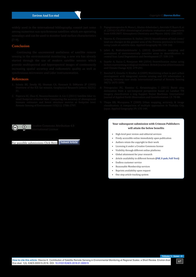 Contribution Of Satellite Remote Sensing In Environmental Monitoring At