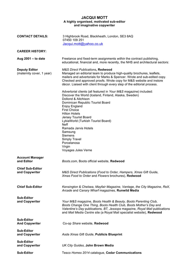 Jacqui Mott Editorial | PDF