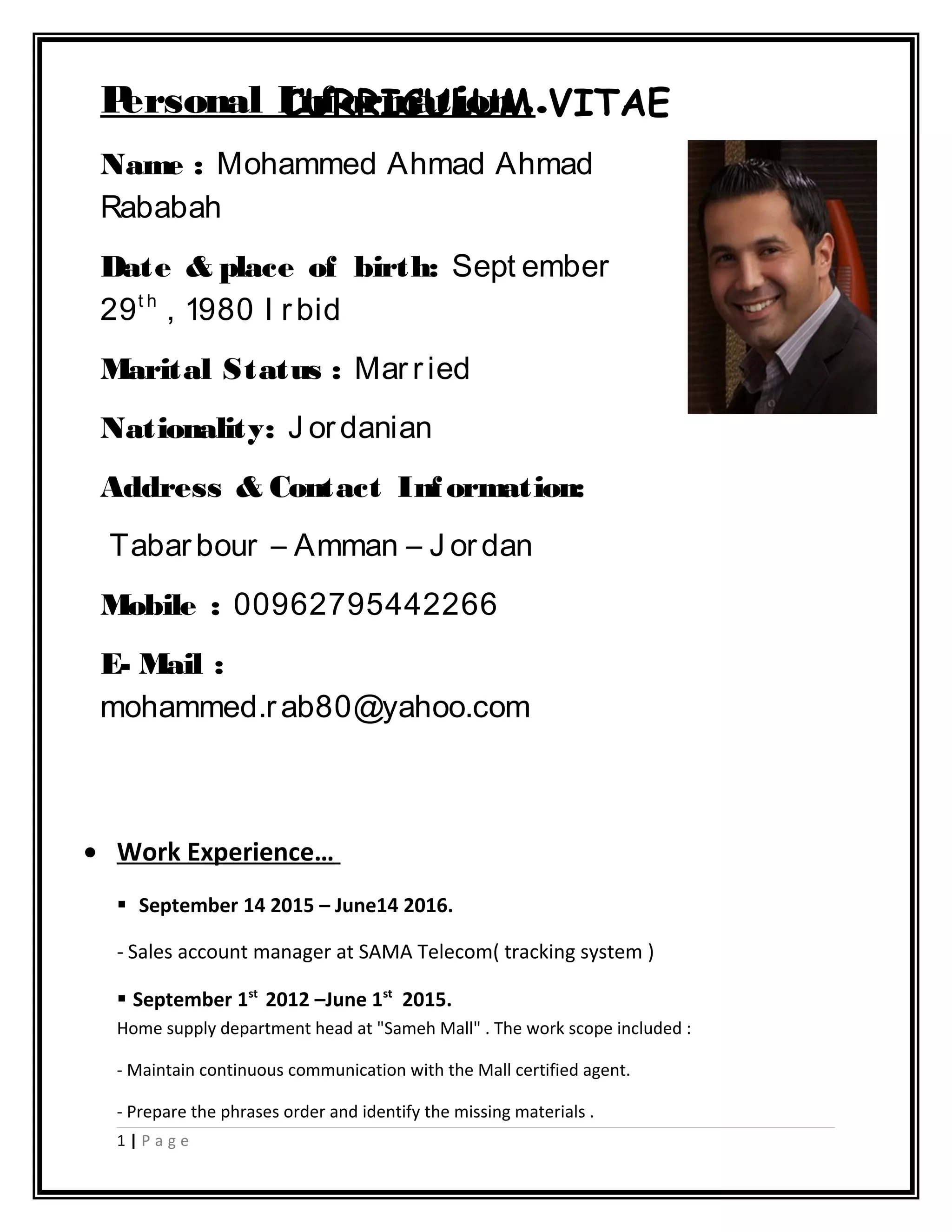 Mohammad Rababah CV new | PDF