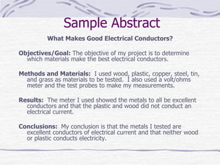 Abstract Example Science Fair