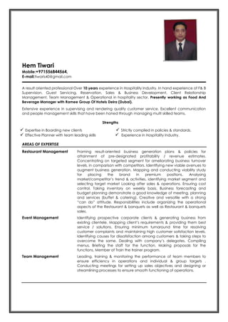 Hem Tiwari resume | PDF