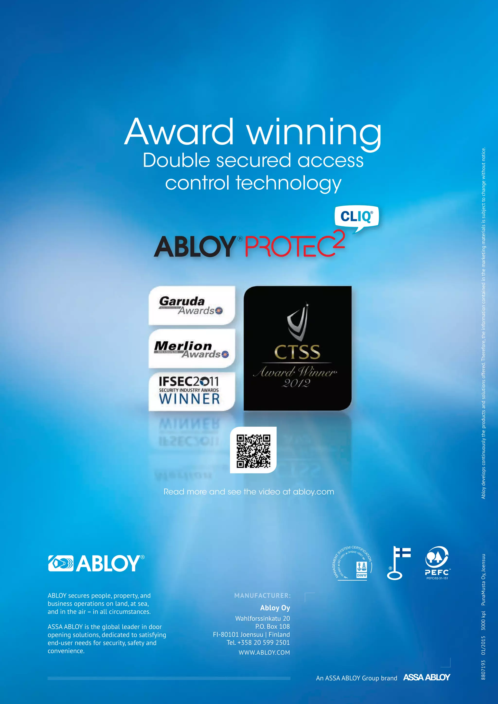 Abloy PROTEC2 CLIQ Technical Brochure | PDF