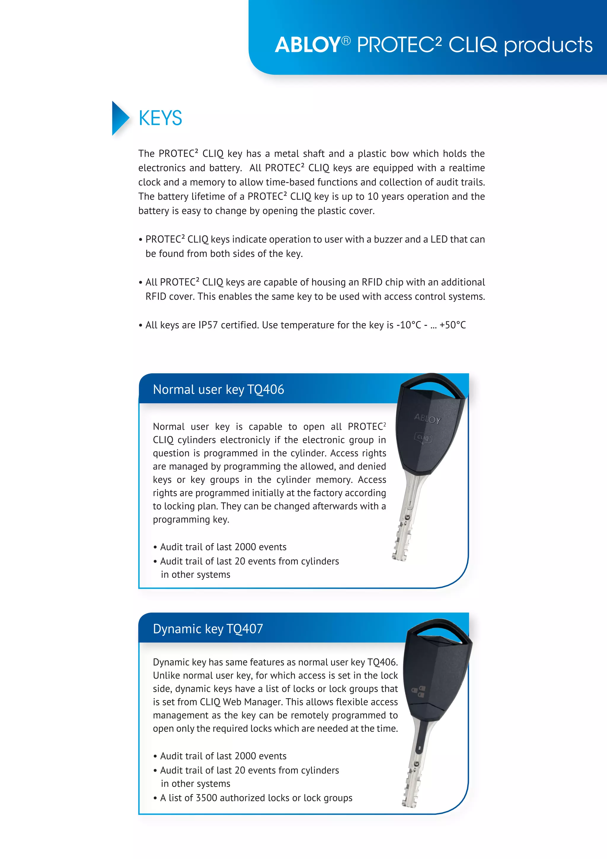 Abloy PROTEC2 CLIQ Technical Brochure | PDF