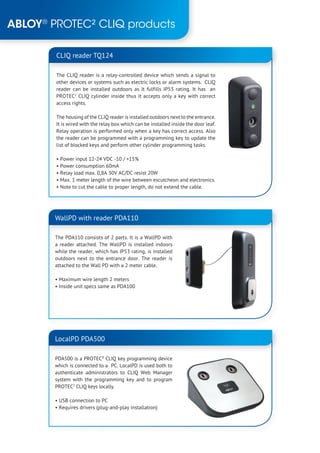 Abloy PROTEC2 CLIQ Technical Brochure | PDF