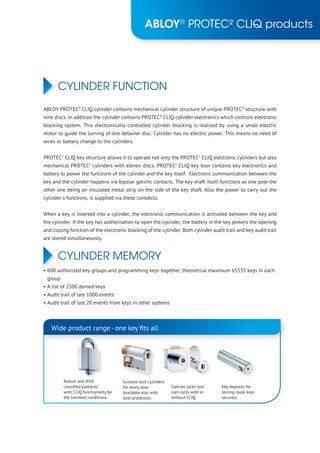 Abloy PROTEC2 CLIQ Technical Brochure | PDF