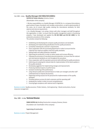 panos_cv | PDF | Civil Engineering Industry | Industries