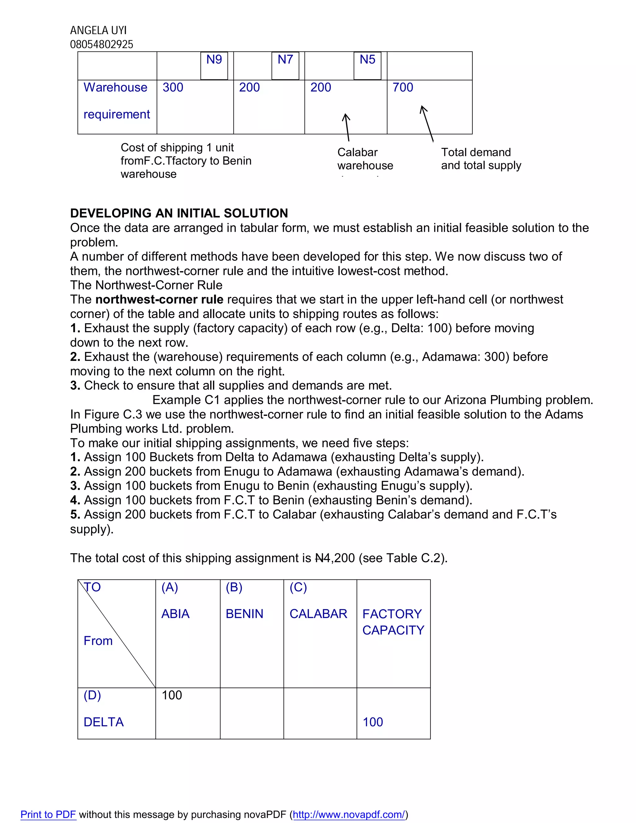 TRANSPORTATION MODEL2 | PDF