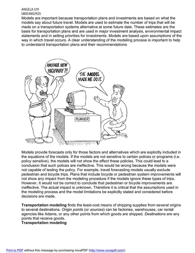 TRANSPORTATION MODEL2 | PDF