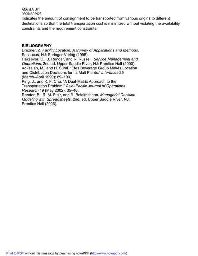 TRANSPORTATION MODEL2 | PDF