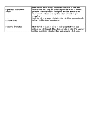 Division Lesson-4th grade | DOCX