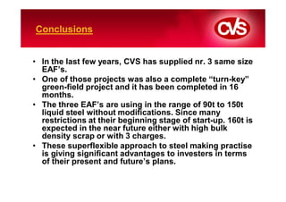 STEELMAKING TECHNOLOGIES AND NEW INNOVATIONS IN MELTSHOPS - CVS MAKINA ...