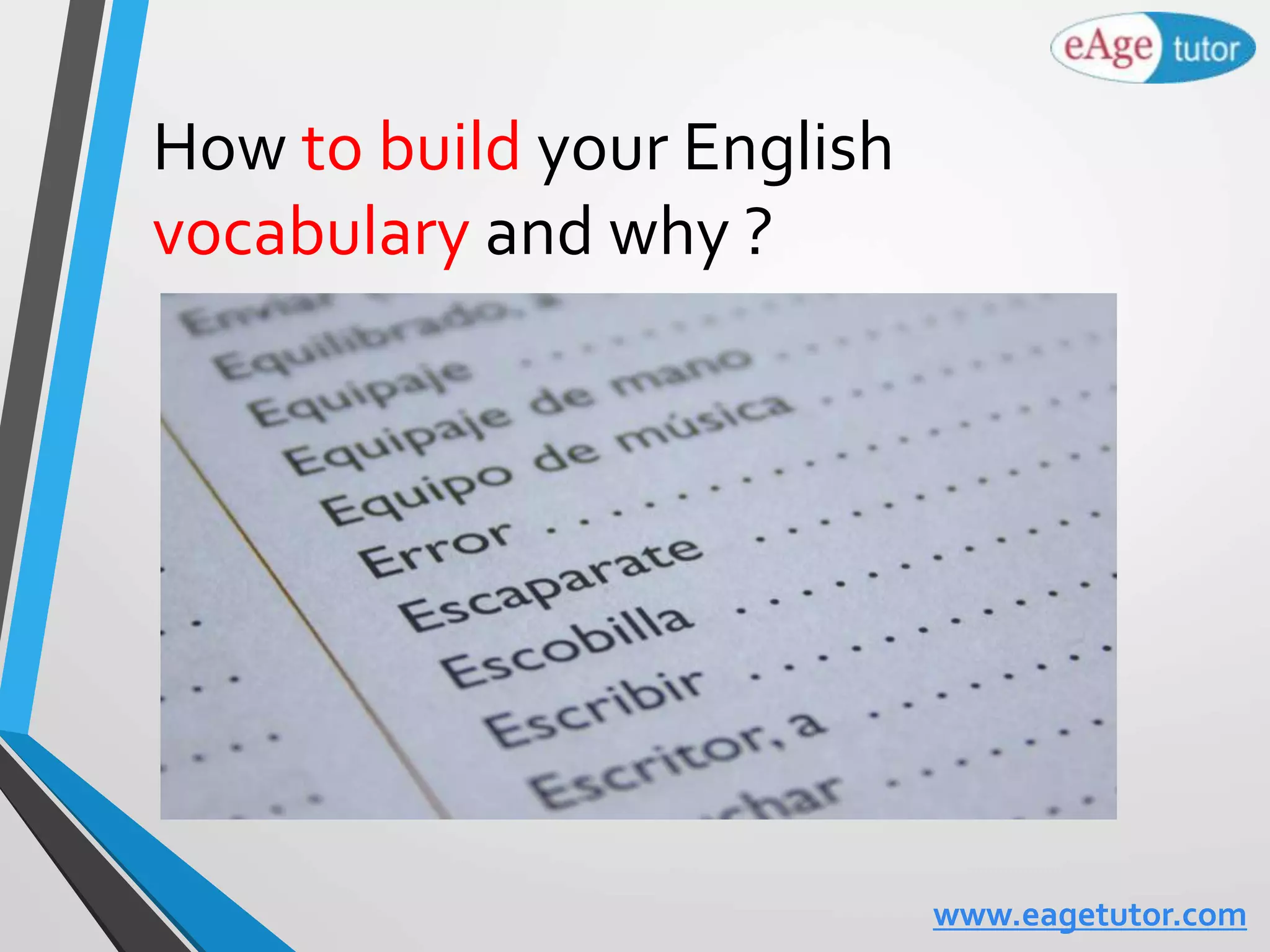 How to build your vocabulary ? | PPTX
