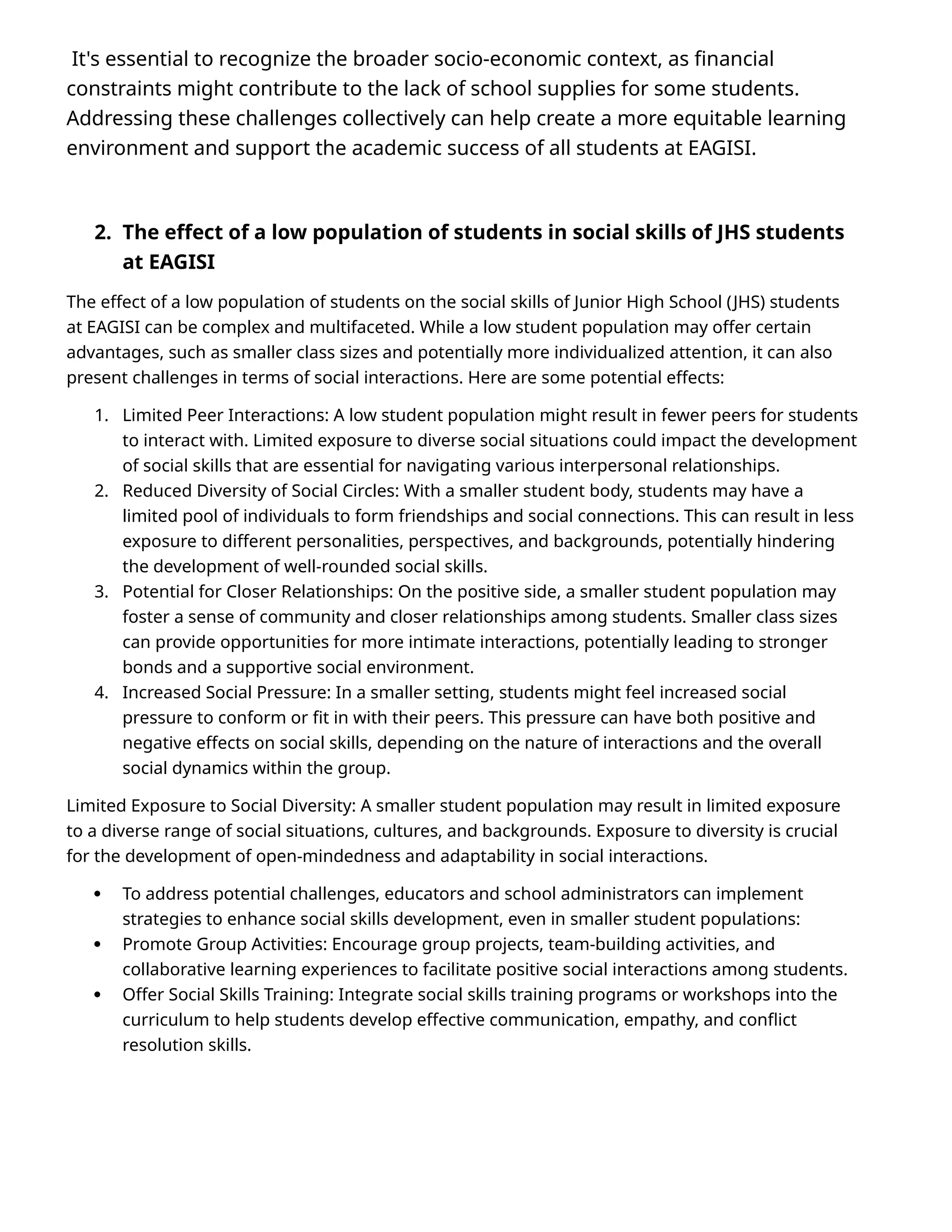 The Influence of a lack of school supplies in the academic performance ...