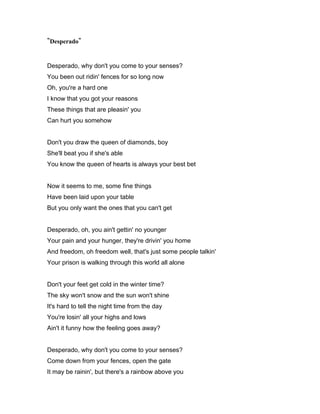 Eagles - Desperado | DOC