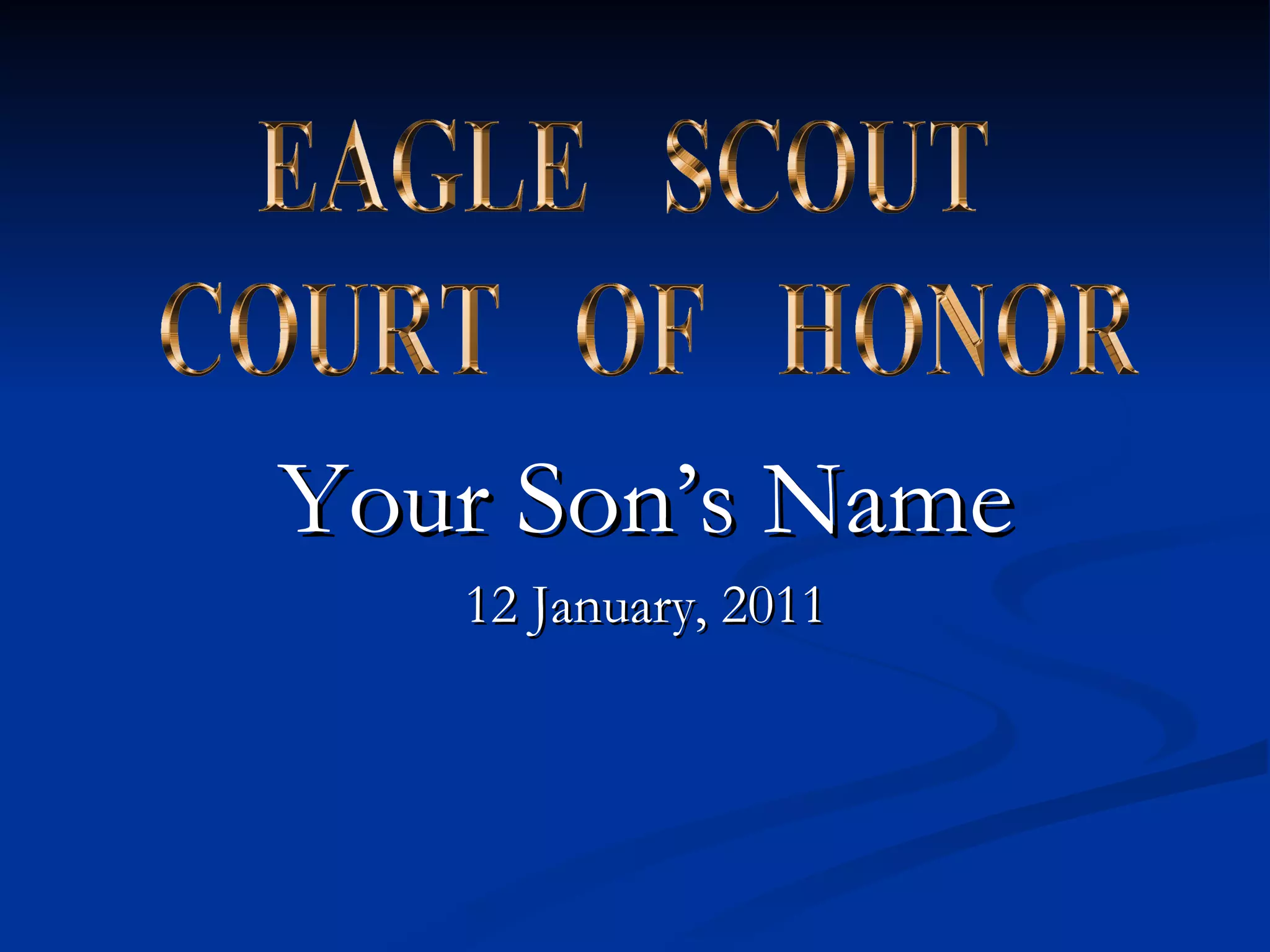 Eagle scout court of honor powerpoint | PPT