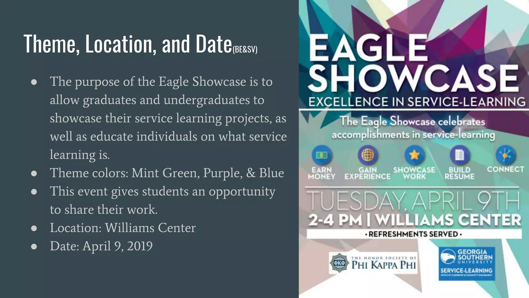 Eagle showcase: excellence in service learning | PPT
