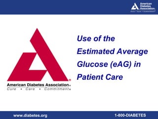 eAG - Estimated Average Glucose | PPT