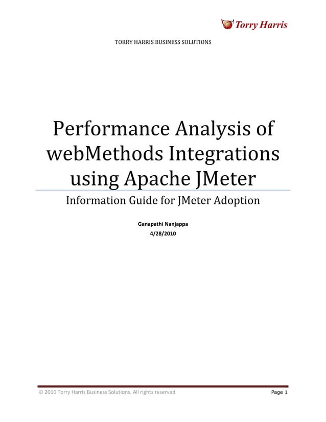 EAI Performance Analysis Web-Methods | Torry Harris Whitepaper | PDF
