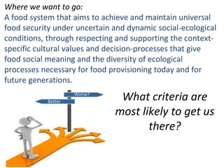 Towards Precepts of Food System Sustainability | PPT