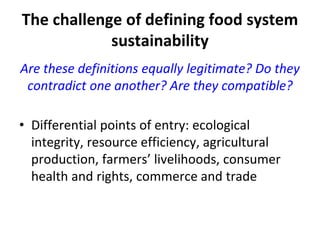 Towards Precepts of Food System Sustainability | PPT