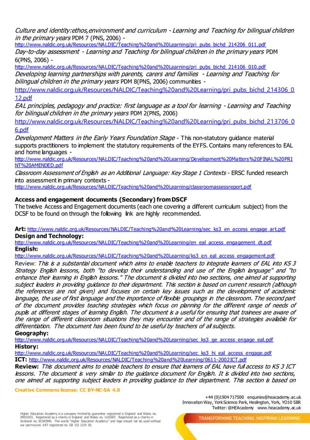 English as an Additional Language | PDF