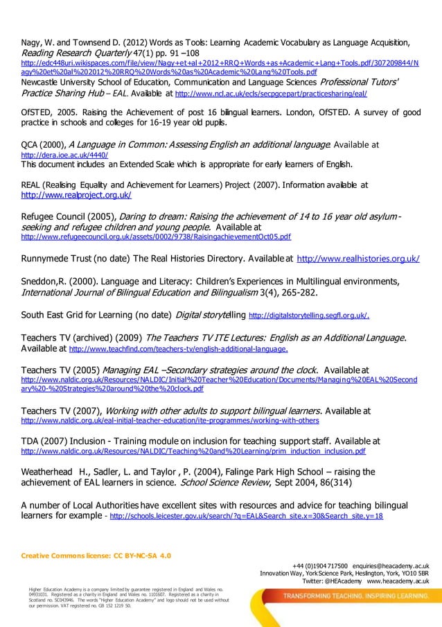 English as an Additional Language | PDF
