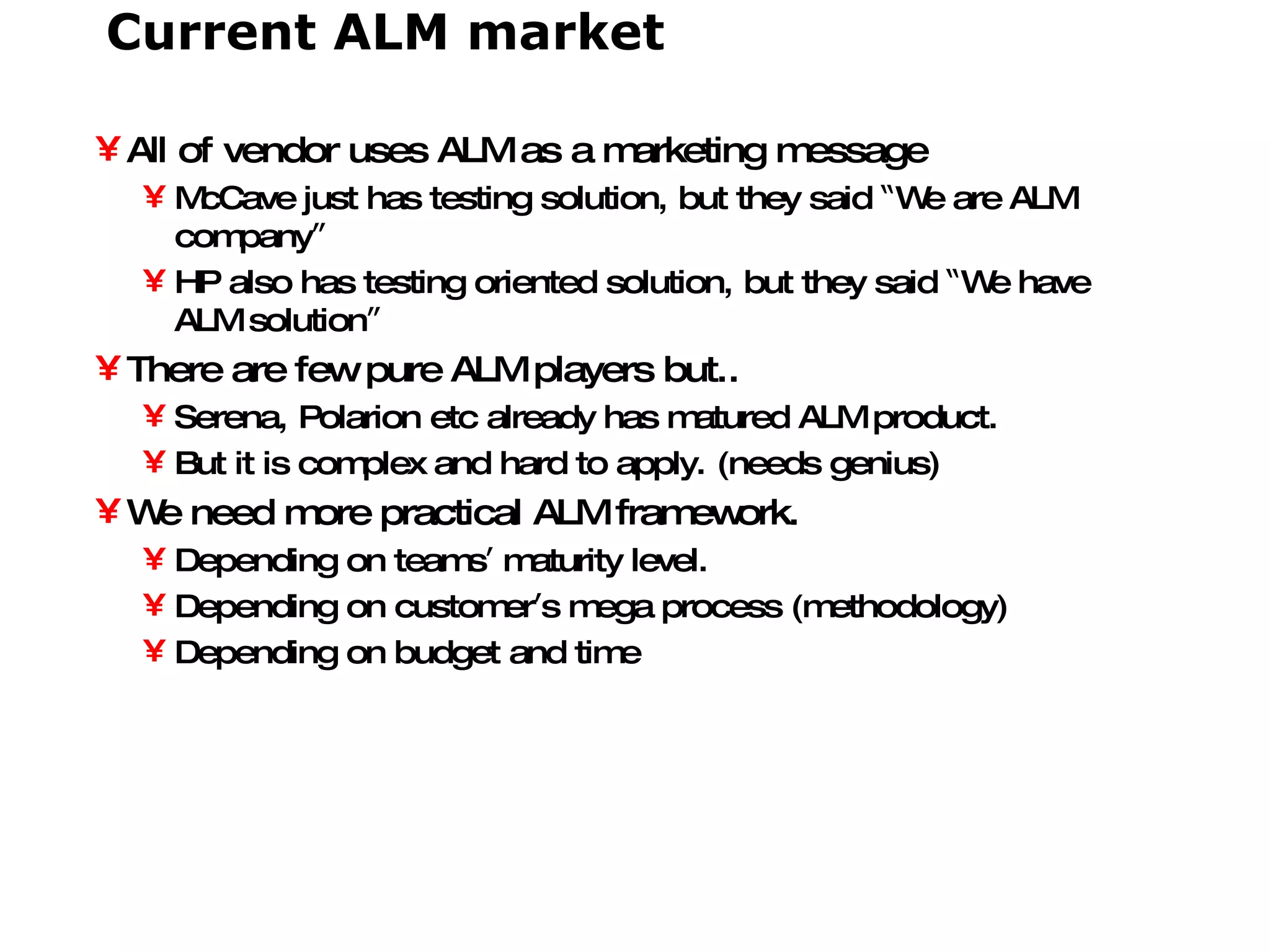 ALM (Application Lifecycle Management) | PPT