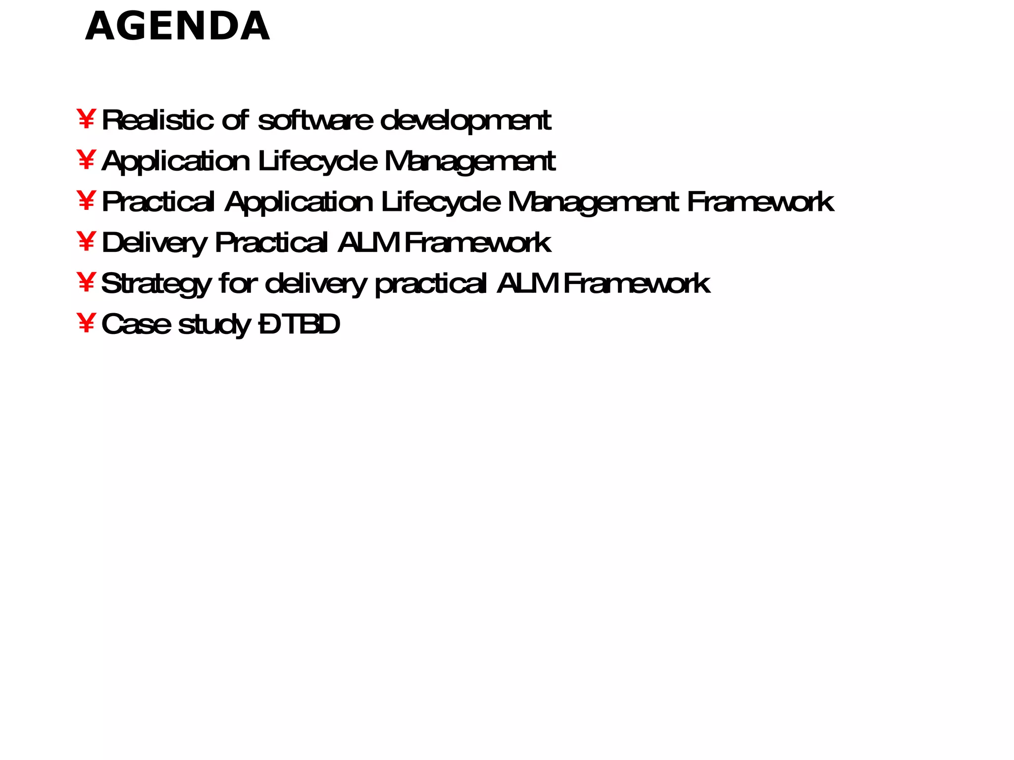 ALM (Application Lifecycle Management) | PPT