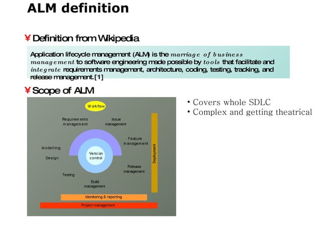 ALM (Application Lifecycle Management) | PPT